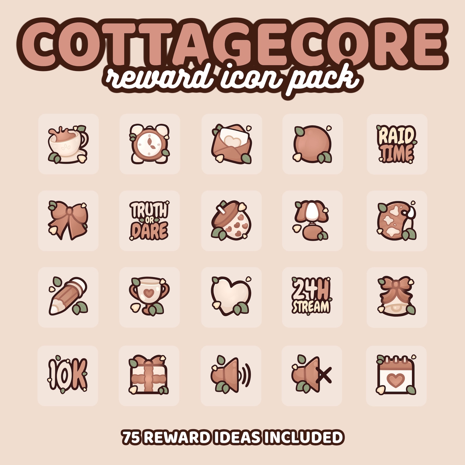 20x Cottagecore Pack Reward Icon / Channel Point Reward Icons | 75x ...