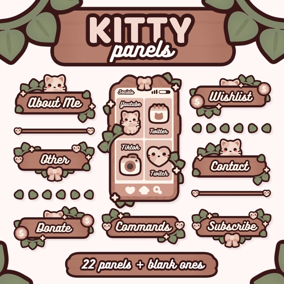 22x Kitty Panels | Kawaii / Cute / Cozy / Cat / Kitten / Cottagecore ...