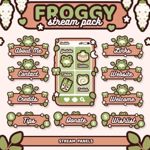 Froggy Stream Package | Animated Stream Pack | Twitch Overlay | Vtuber ...