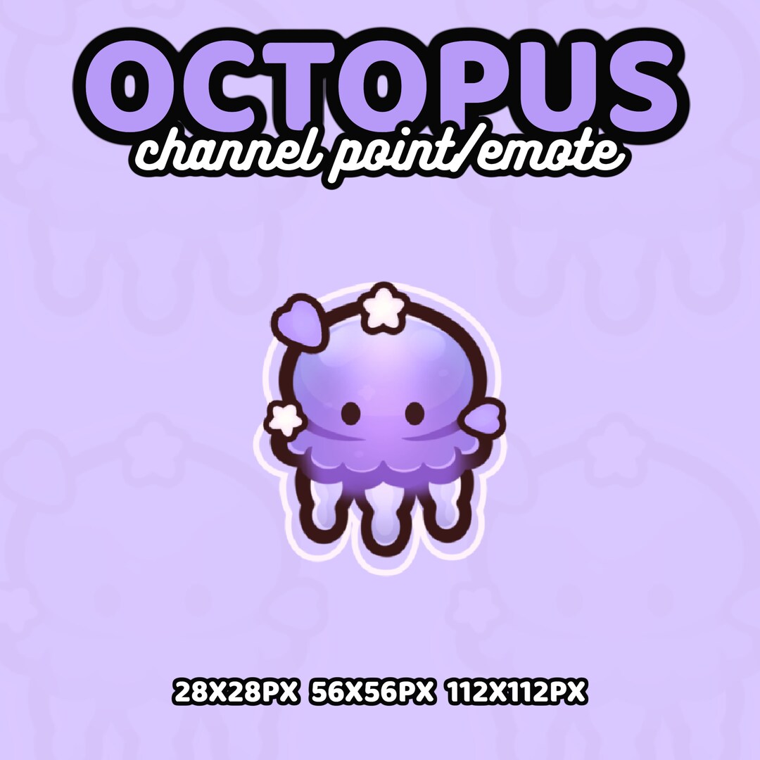 Octopus Channel Point/emote | Kawaii / Cute / Sea / Animal / Star ...