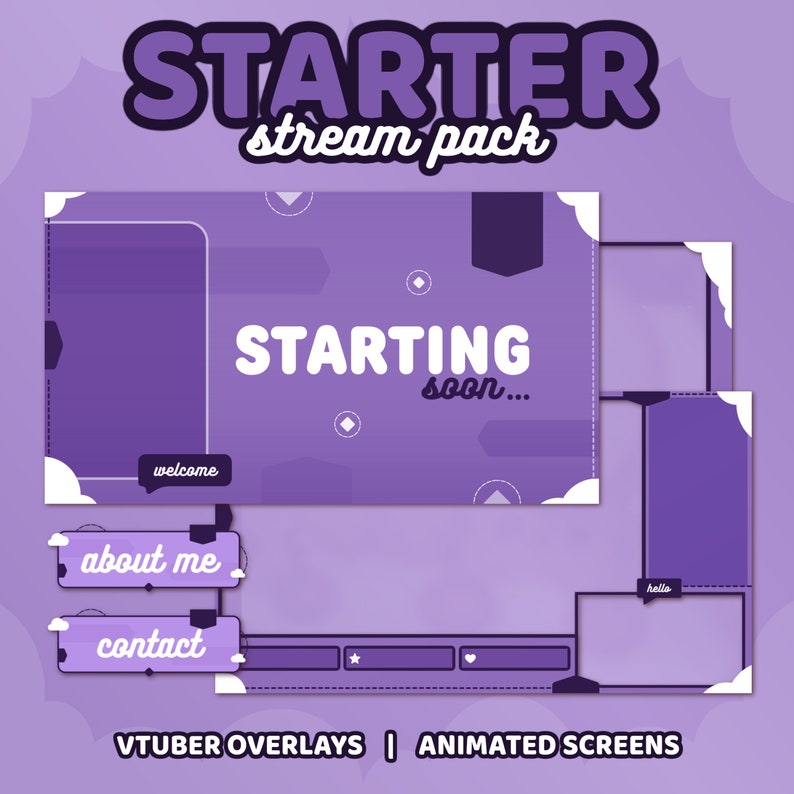 Purple Cozy Vibe Stream Package 3 Animated Screens, 4 Ready-to-use ...