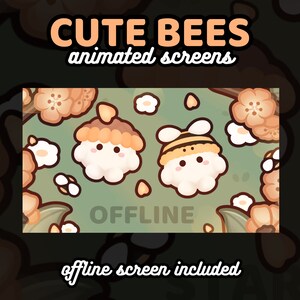 3x Animated Cute Bee Twitch Screens | Kawaii / Green / Orange / Bees ...