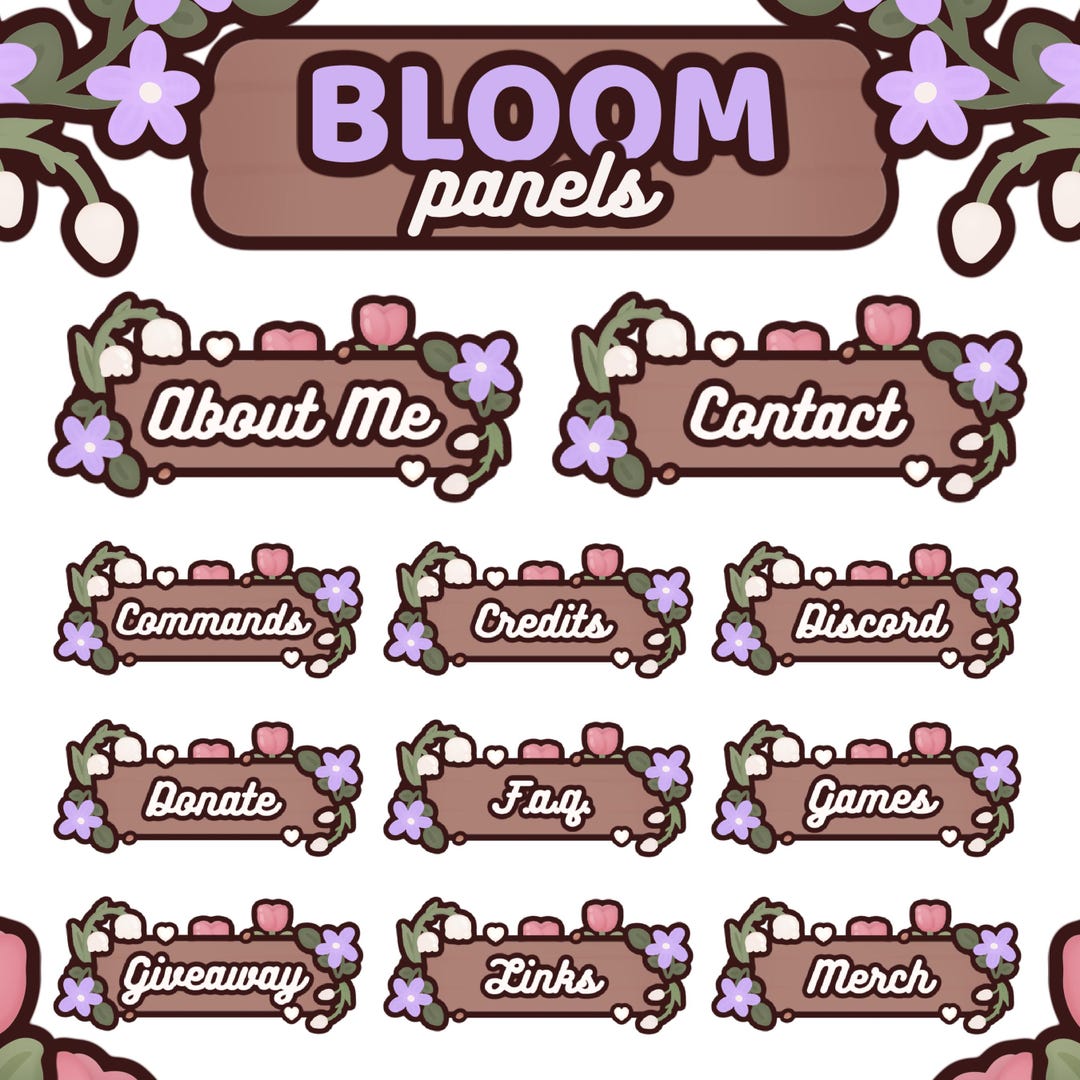 22x Bloom Panels | Kawaii / Cozy / Cute / Soft / Flower / Spring ...