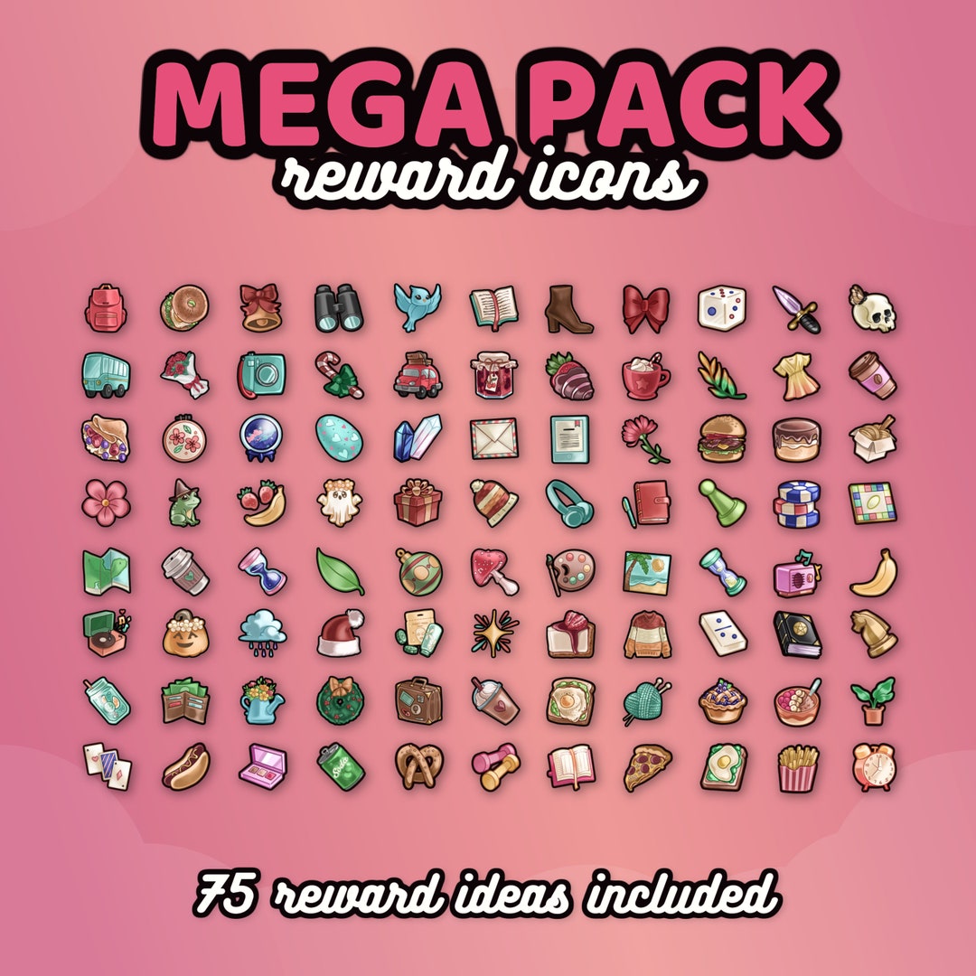 88x Mega Pack Reward Icons / Channel Point Reward Icon 75x Reward Ideas ...