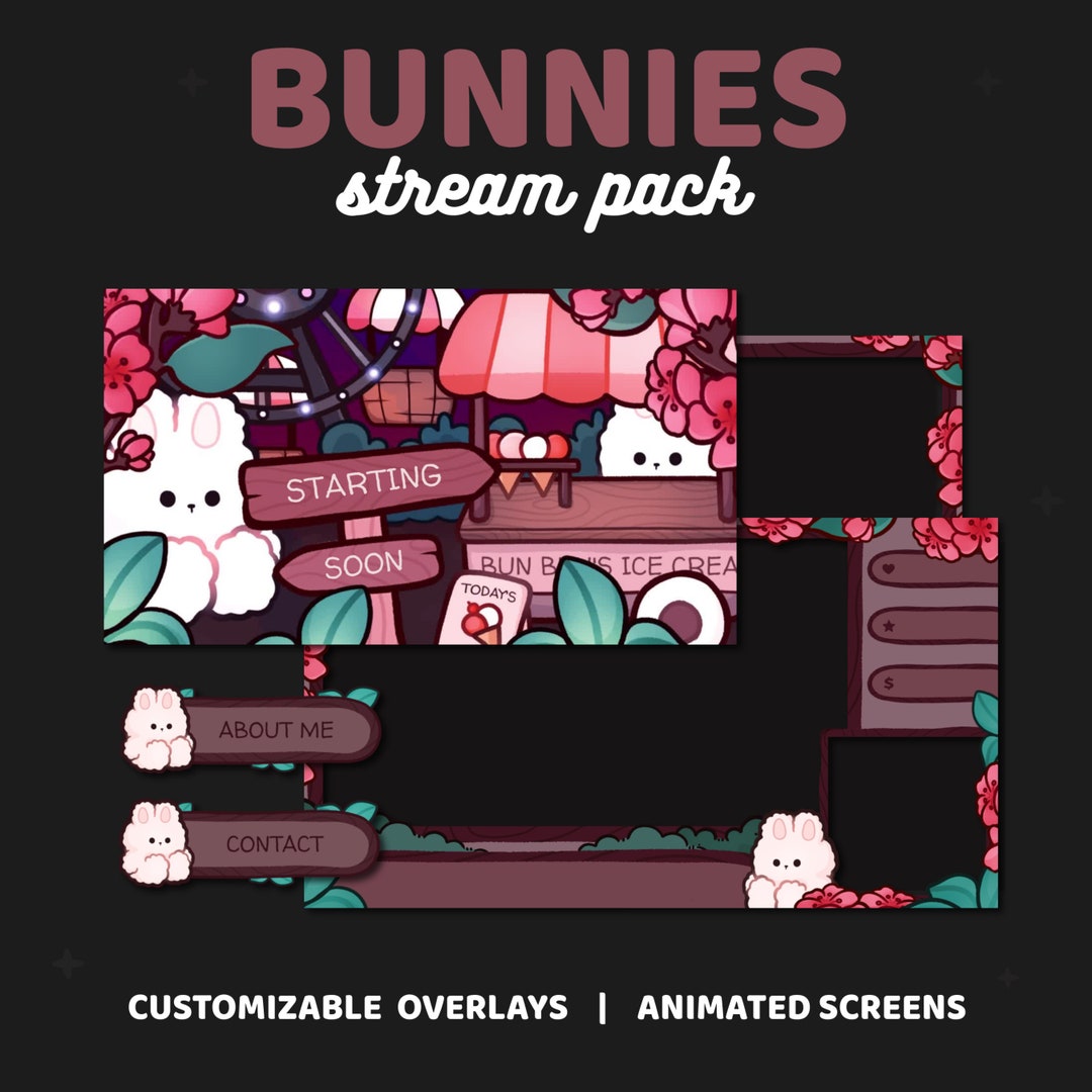Kawaii Bunny Funfair Stream Package | 3 Animated Screens, 2 ...