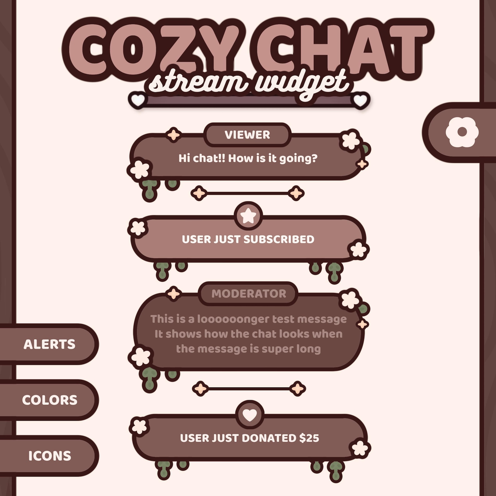 Cozy Chat Widget | Customizable Twitch Chat & Alerts Widgets | Custom ...
