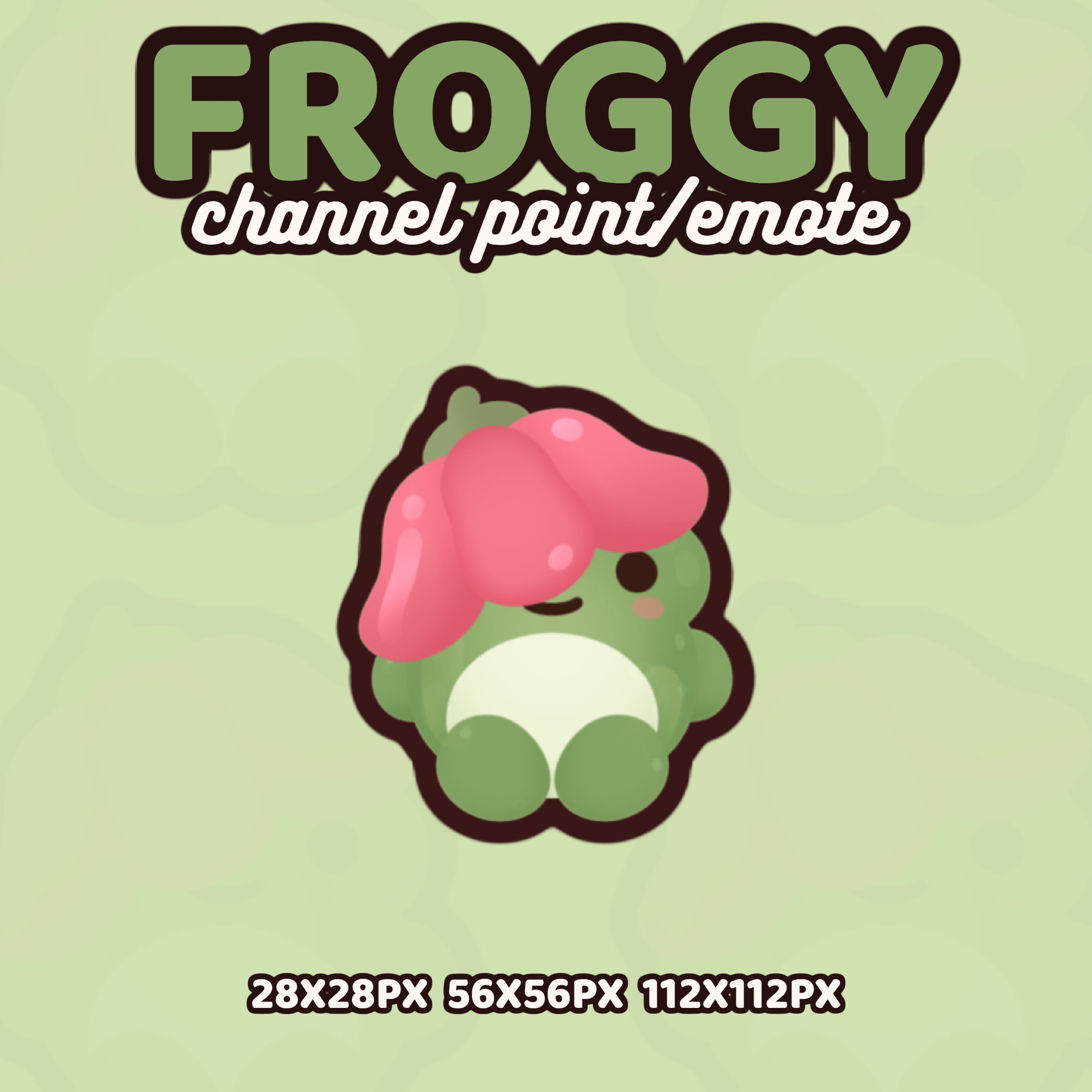 Kawaii Flower Froggy Channel Point/emote Cute / Frog / Froggies / Green ...
