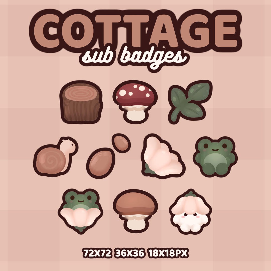 10x Cottagecore Sub Badges | Cute / Kawaii / Mushroom / Soft / Forest ...