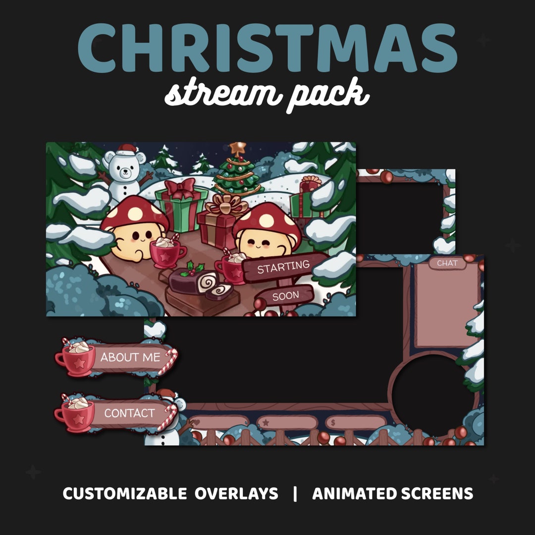 Mush's Xmas Stream Package | Animated Screens, Customizable Overlays ...