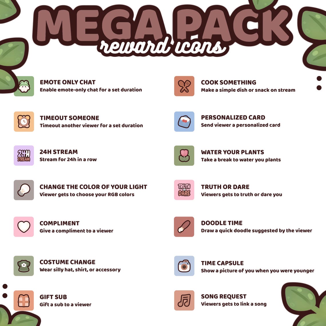 100x Mega Pack Reward Icons / Channel Point Reward Icon | 100x Reward ...