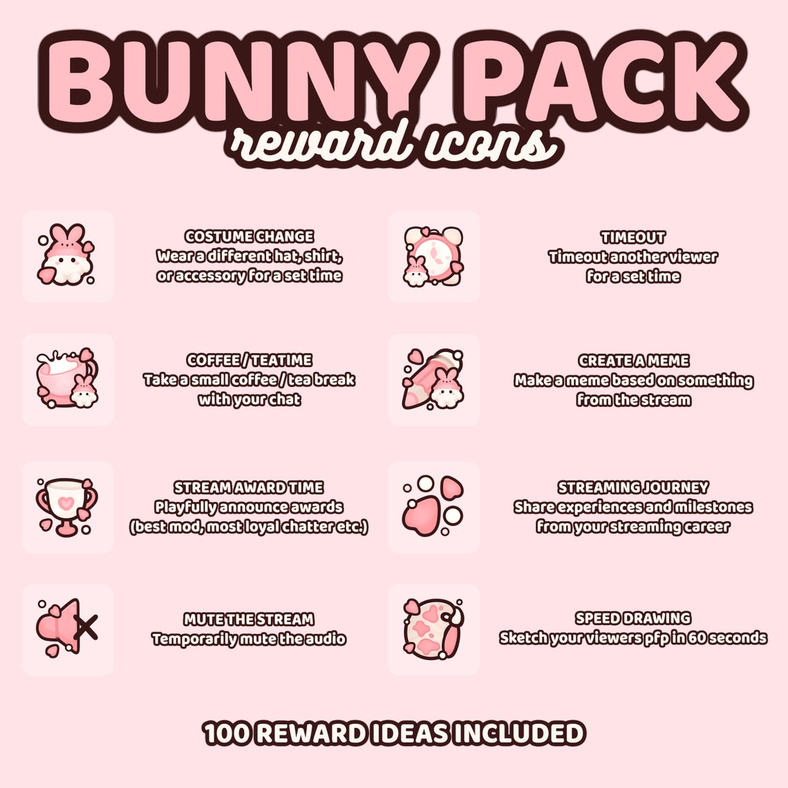 24x Bunny Pack Reward Icon / Channel Point Reward Icons | 100x Reward ...