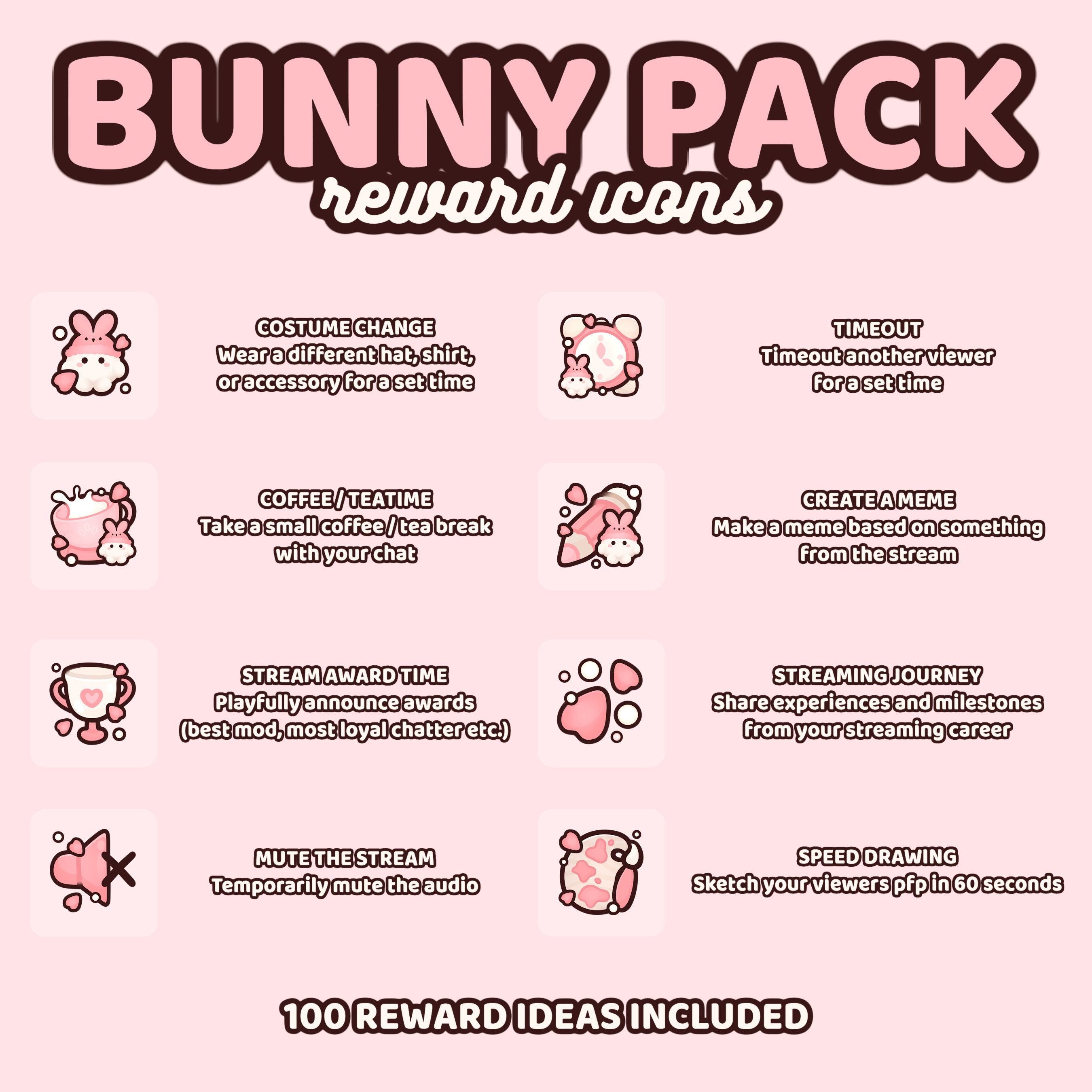 24x Bunny Pack Reward Icon / Channel Point Reward Icons | 100x Reward ...