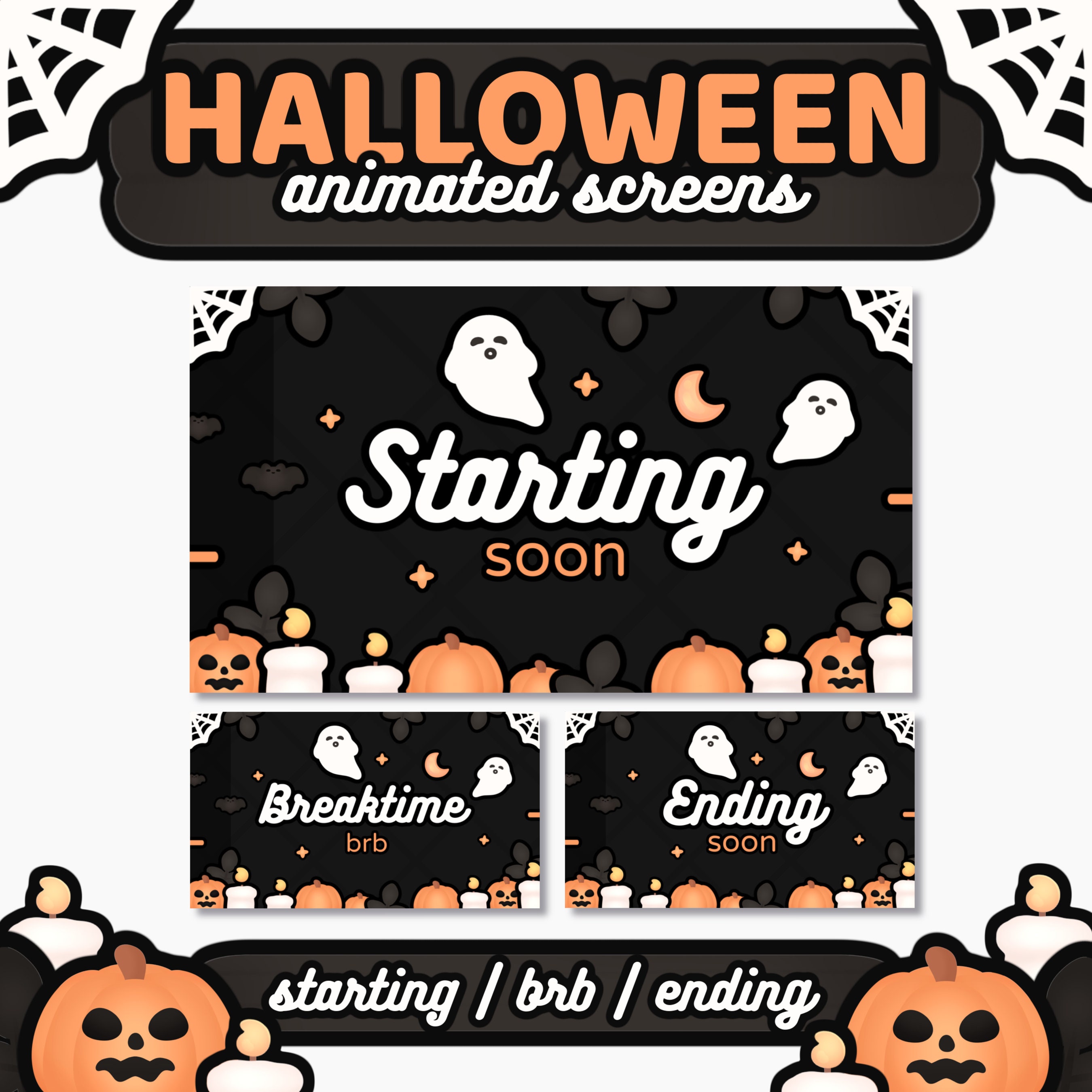 3x Animated Halloween Screens | Cozy / Cute / Dark / Pumpkin / Ghost ...