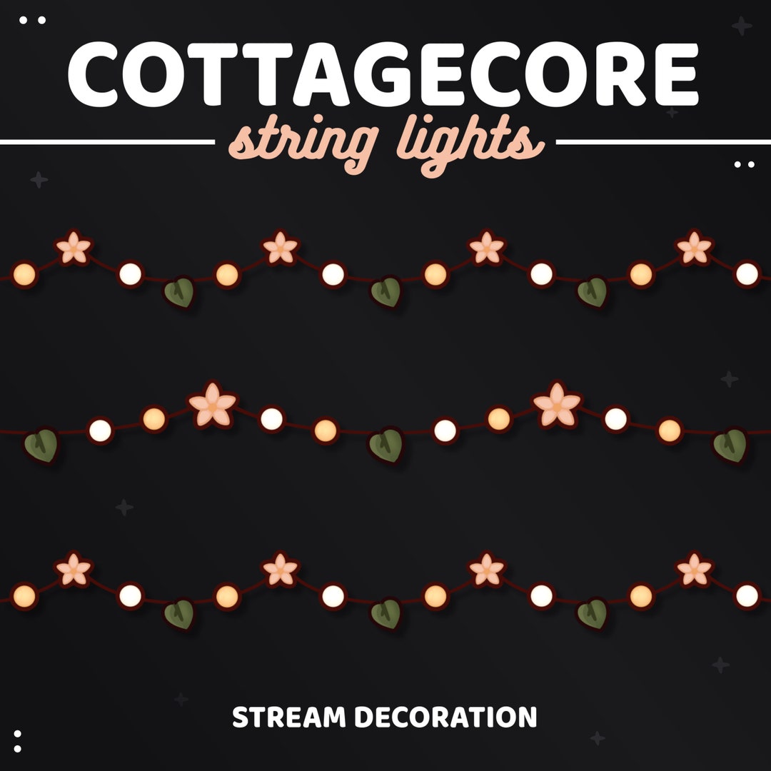 3x Cottagecore String Light Stream Decoration | Flower and Leaf Stream ...