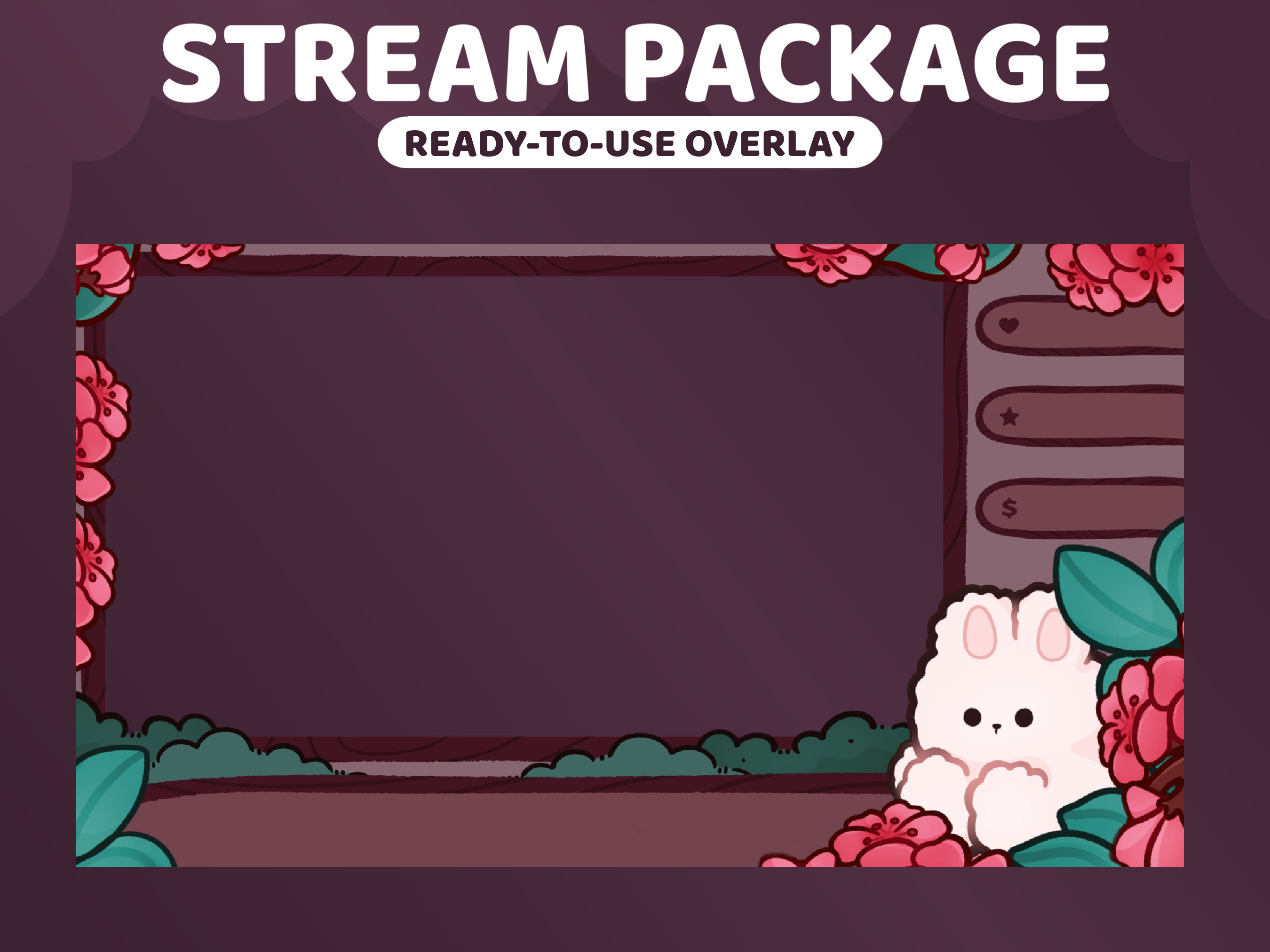 Kawaii Bunny Funfair Stream Package 3 Animated Screens, 2 Customizable ...