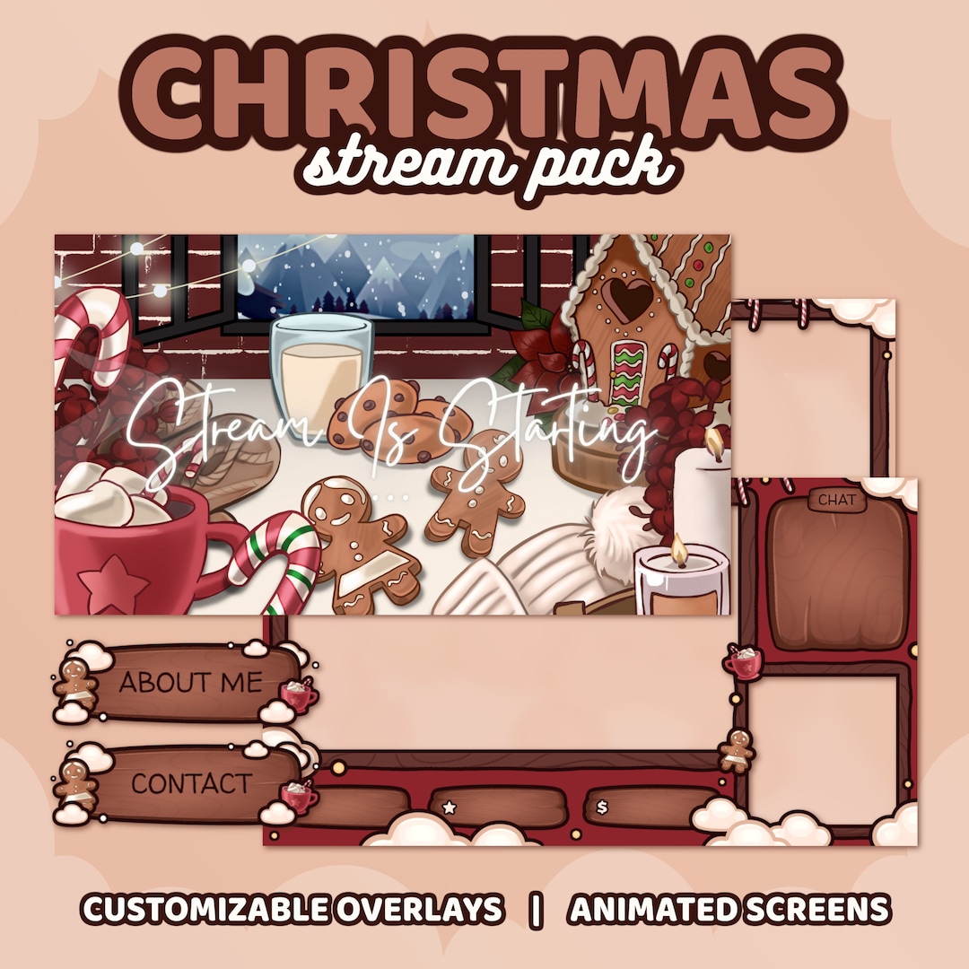 Cozy Christmas Stream Package Animated Screens, Overlays, Alerts ...