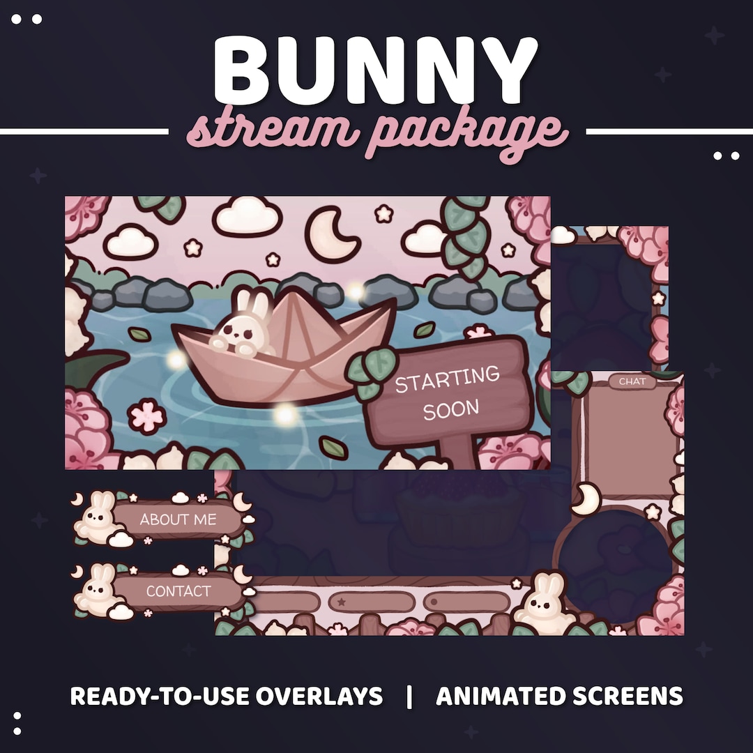 Bunny Stream Package Animated Screens, Overlays, Alerts, Banner ...