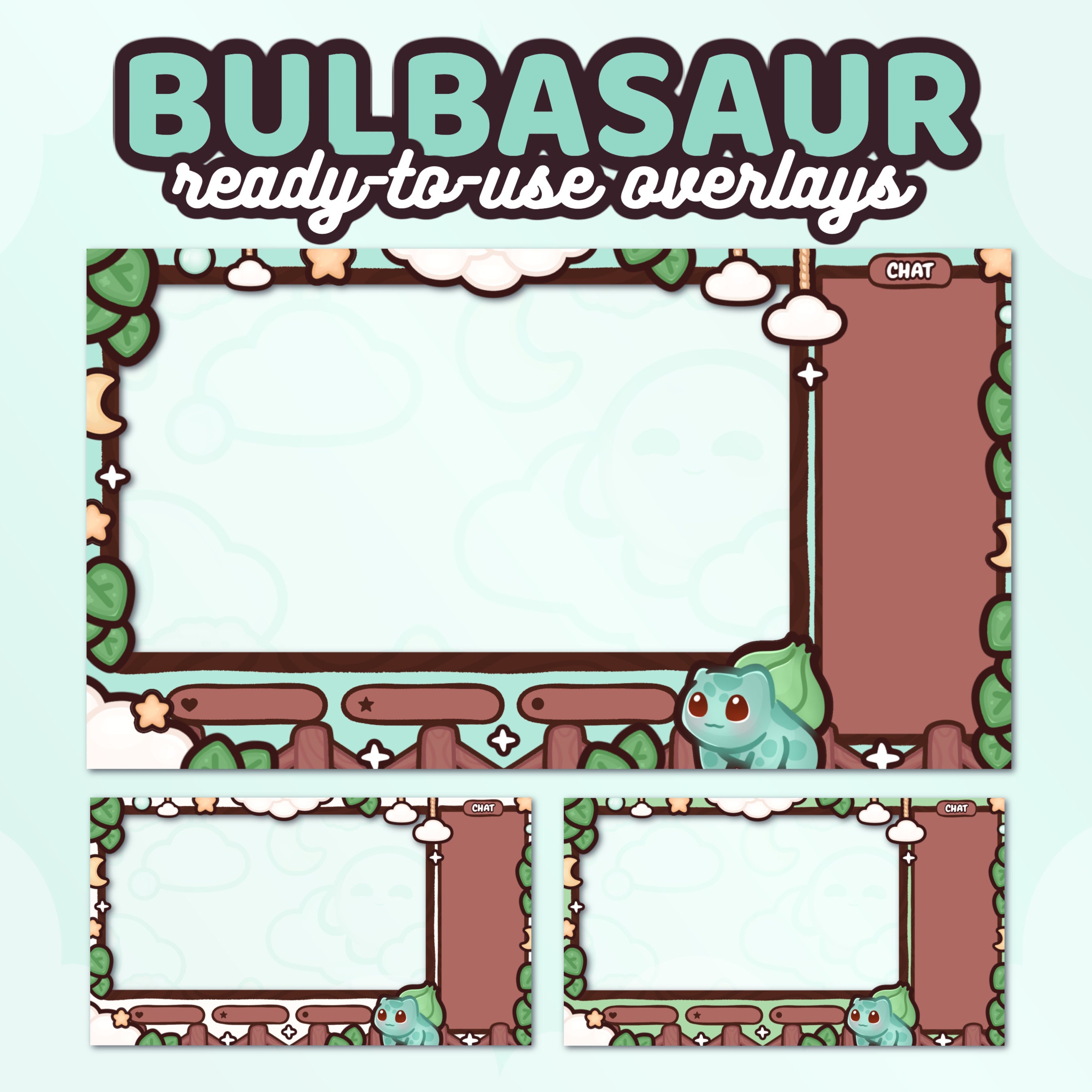 Bulbasaur Stream Package Animated Screens, Overlays, Alerts, Banner ...