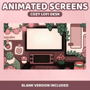 3x Animated Aesthetic Cozy Lofi Desk Twitch Screens | Cottagecore ...