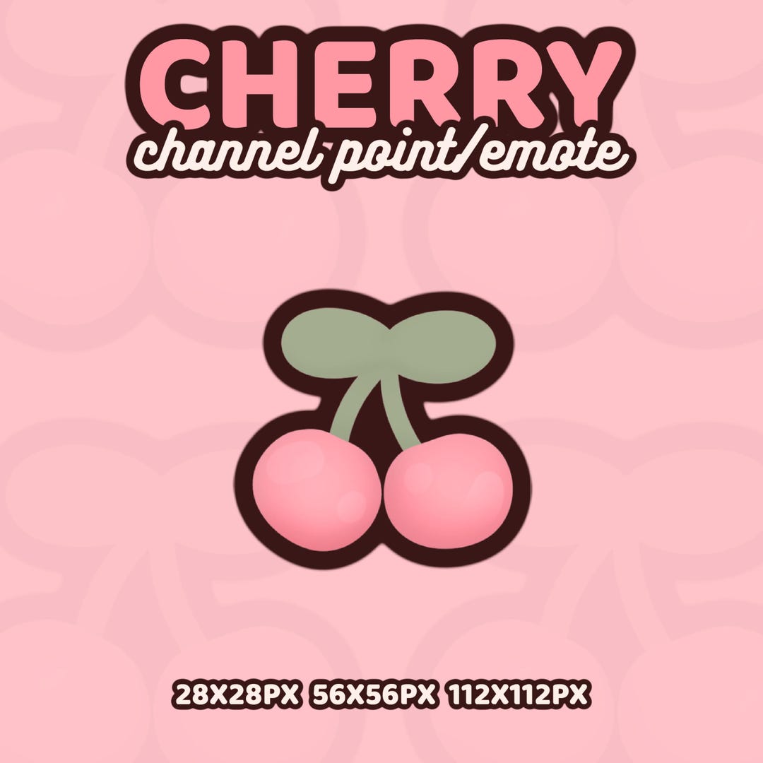 Cherry Channel Point/emote | Kawaii / Cute / Pink / Food / Fruit ...