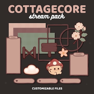 Cottagecore Mushroom Stream Package | Animated Screens, Customizable ...