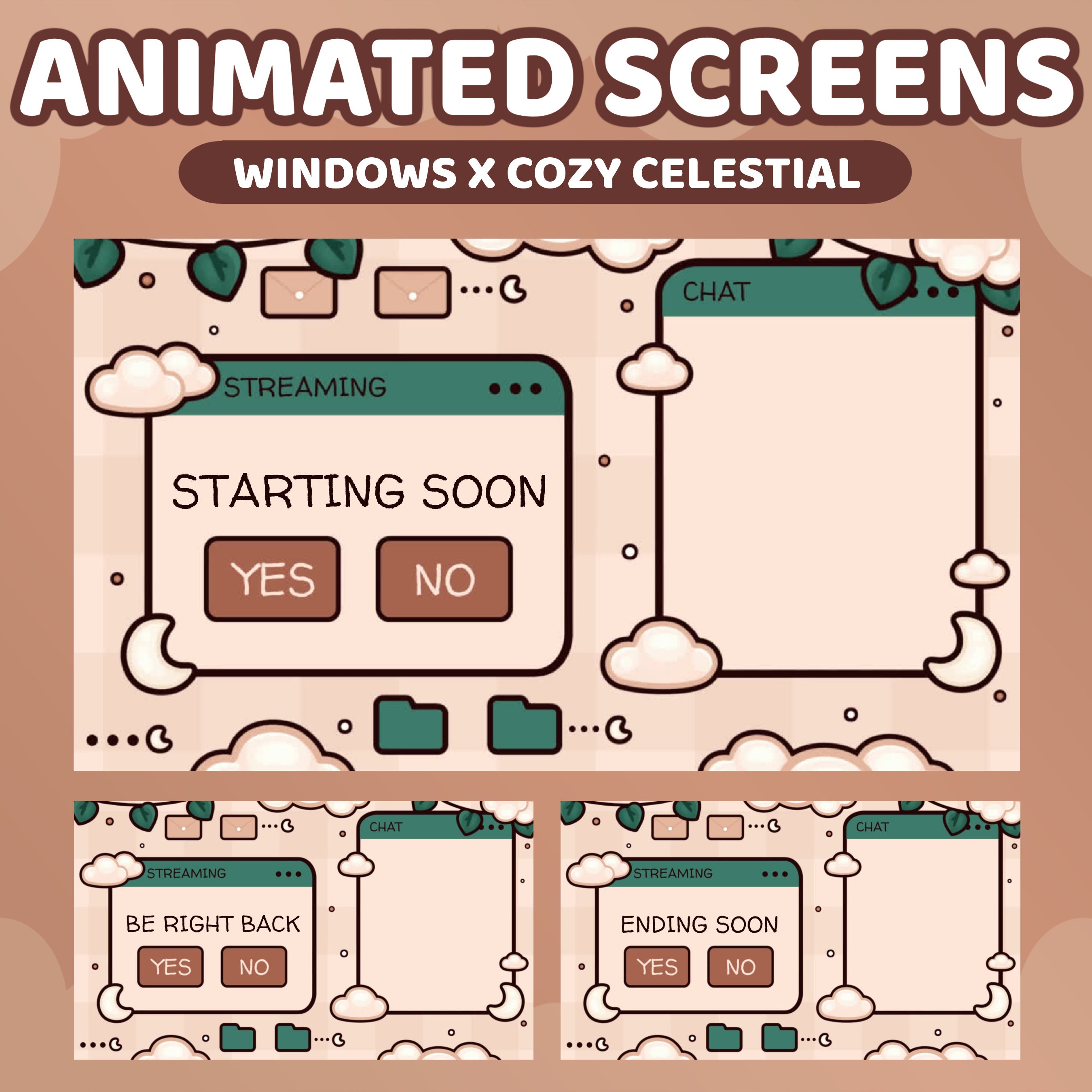 3x Animated Aesthetic Cozy Celestial Windows X Cottagecore - Etsy
