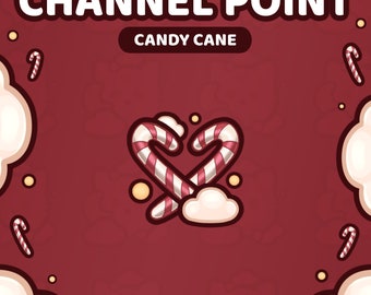Candy Cane Heart Channel Point / Emote / Cute Christmas, Winter ...