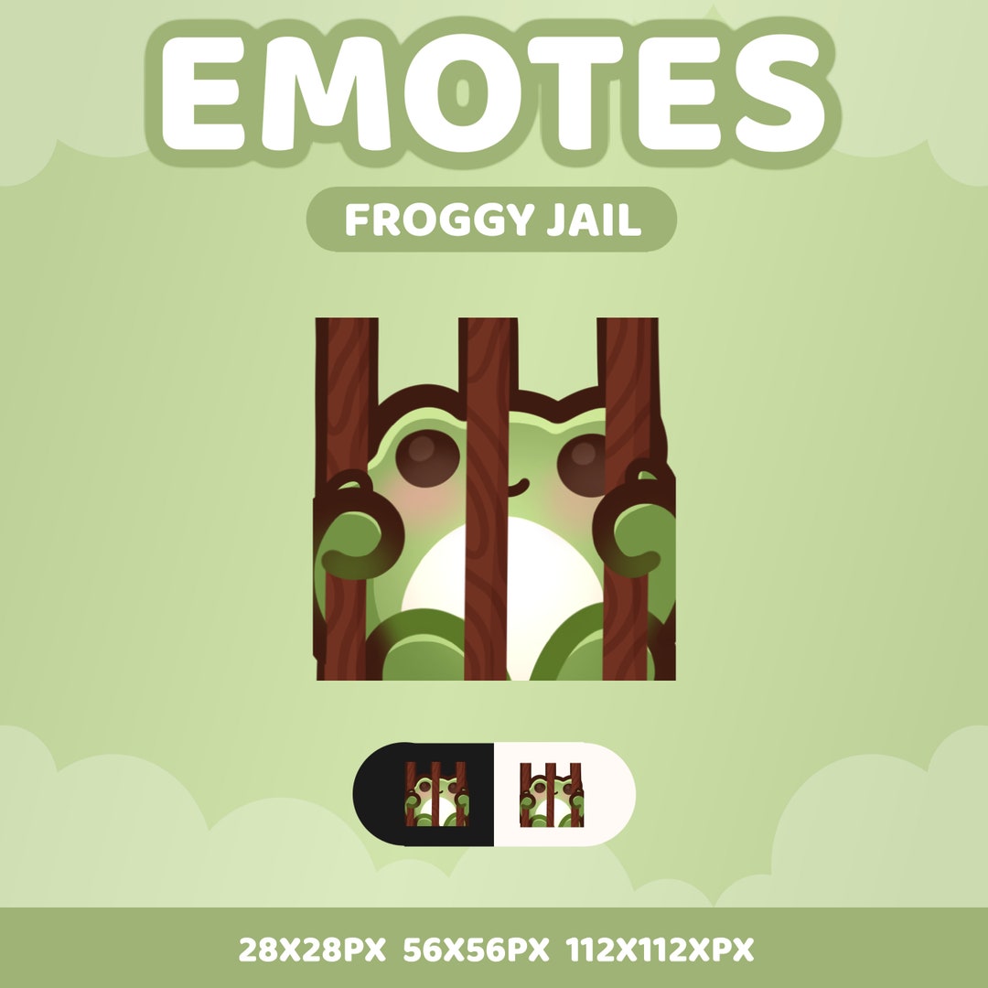 Frog Jail Emote Kawaii Froggy Cute Emotes Twitch / Discord - Etsy