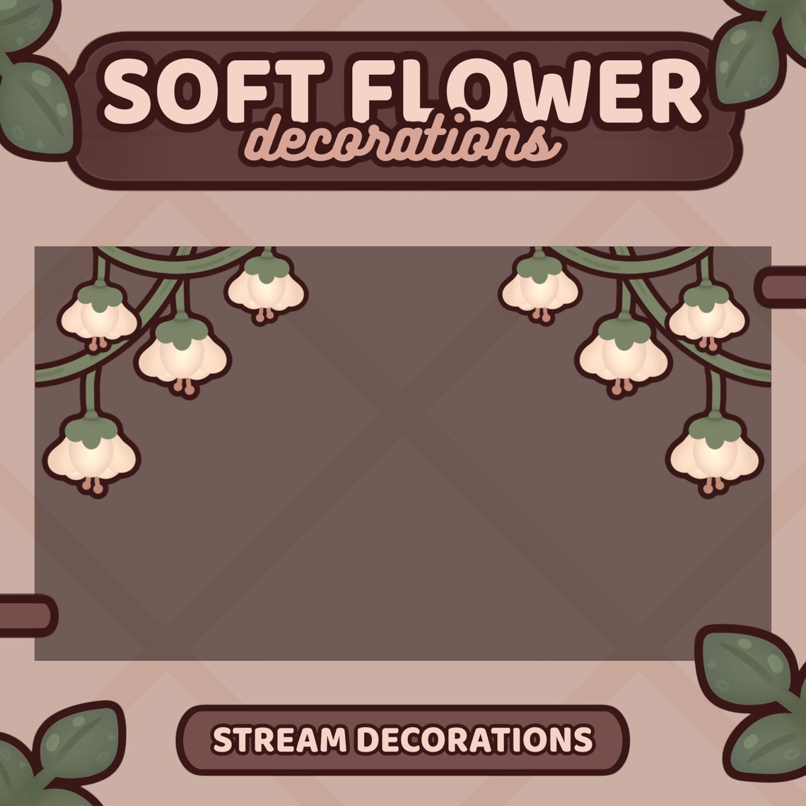 Soft Flower Stream Decoration Cute Cottagecore Stream Deco Vtuber ...