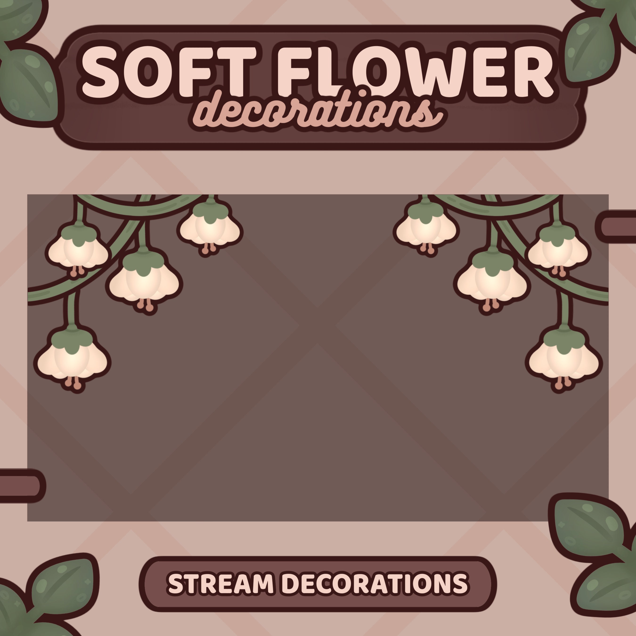 Soft Flower Stream Decoration Cute Cottagecore Stream Deco Vtuber ...