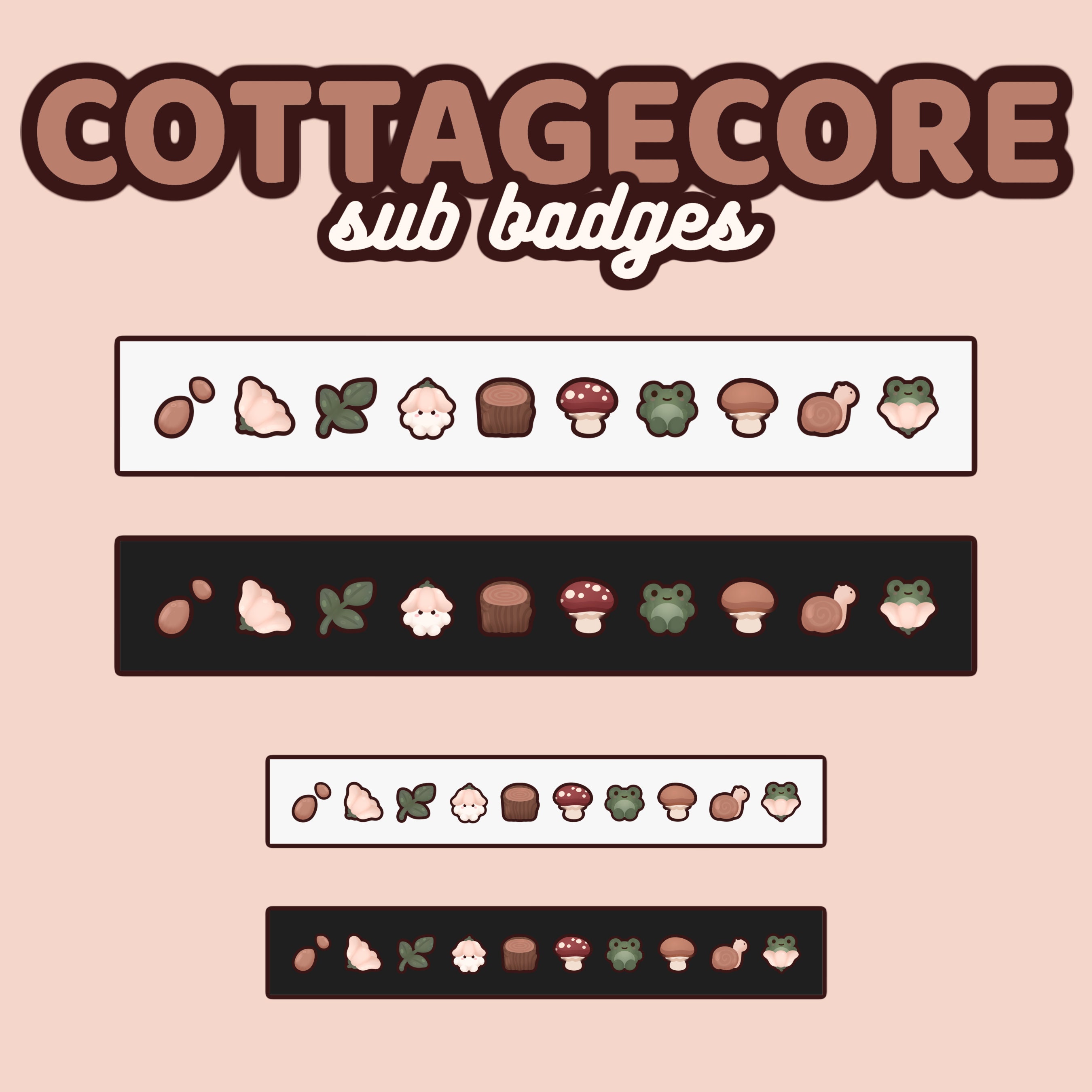 10x Cottagecore Sub Badges Cute / Kawaii / Mushroom / Soft / Forest ...