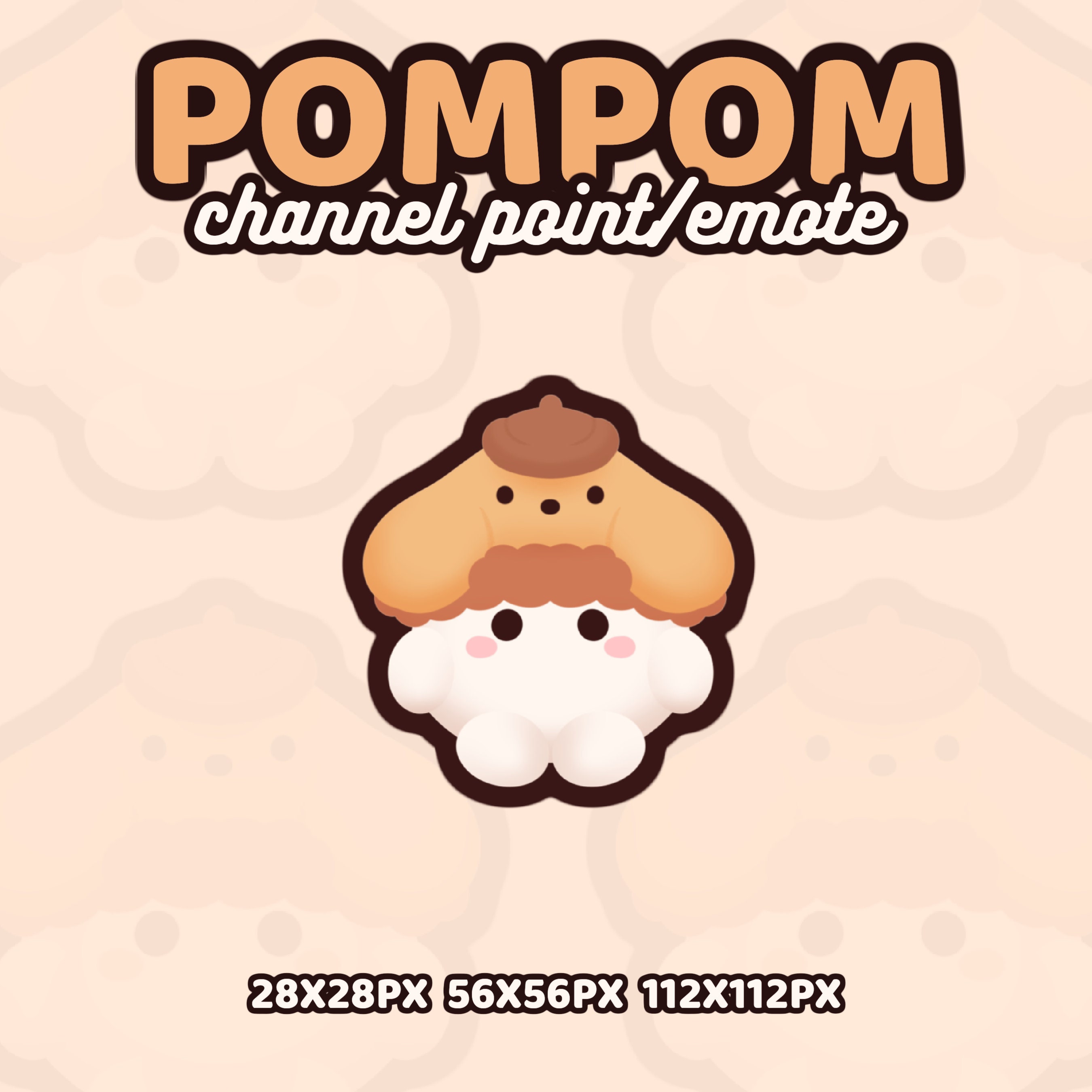 Pom Channel Point/emote | Kawaii / Cute / Plush / Puppy / Yellow ...