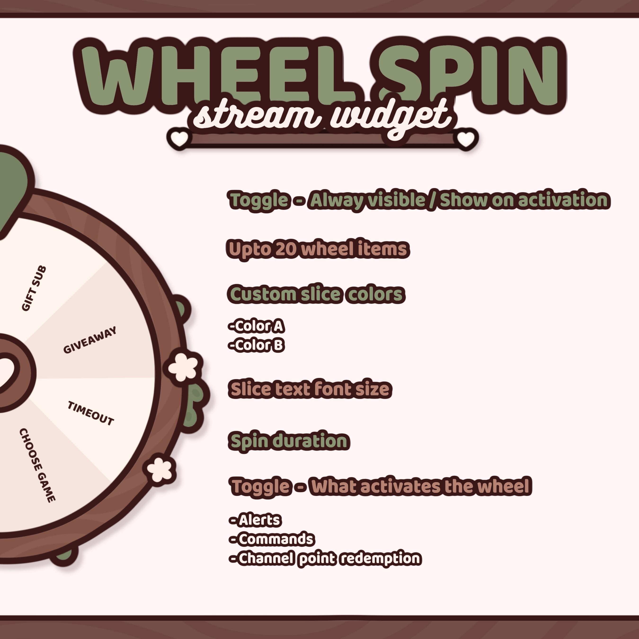 Spinning Wheel Widget | Channel Point Reward / Alerts / Commands ...