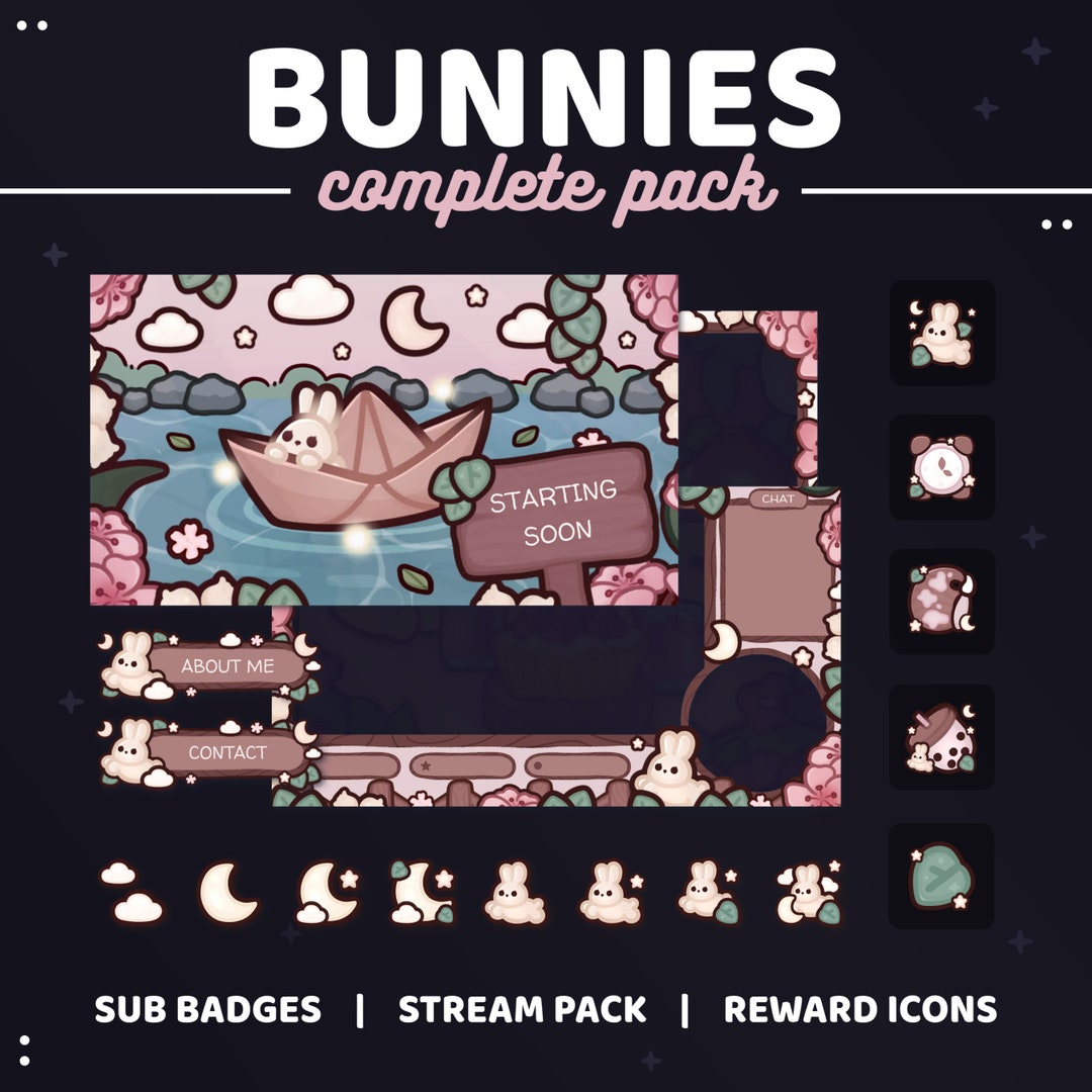Bunny Complete Stream Package | Animated Screens, Overlays, Alert ...