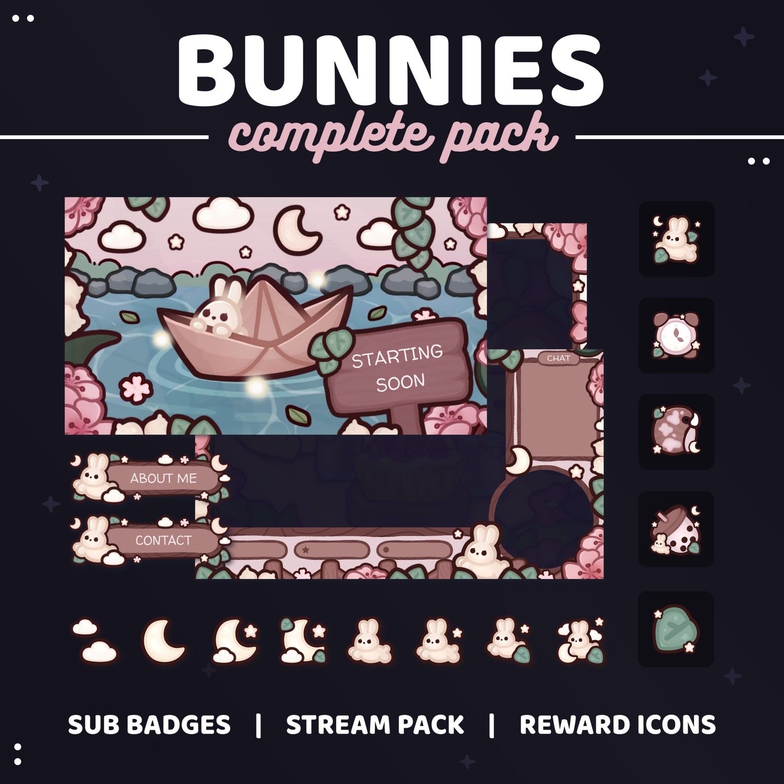 Bunny Complete Stream Package Animated Screens, Overlays, Alert, Banner ...