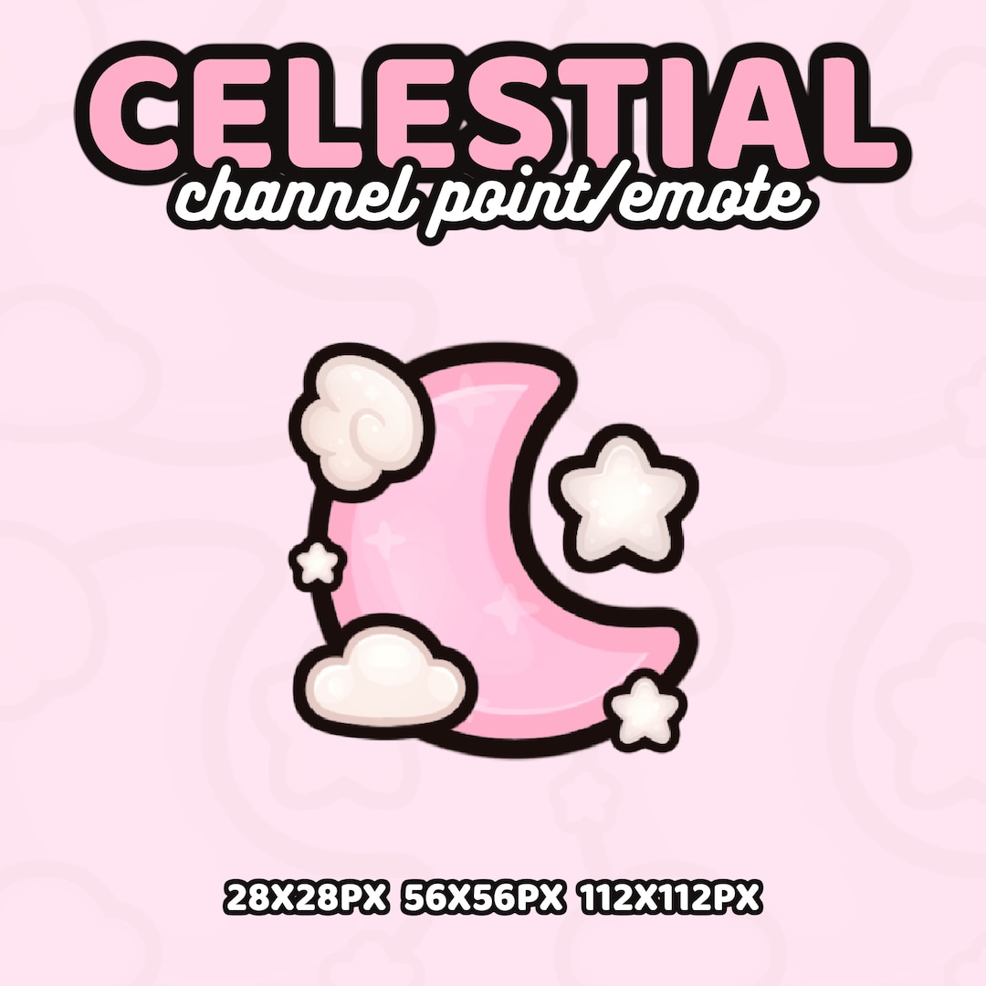 Celestial Moon Channel Point/emote | Kawaii / Cute / Stars / Clouds ...