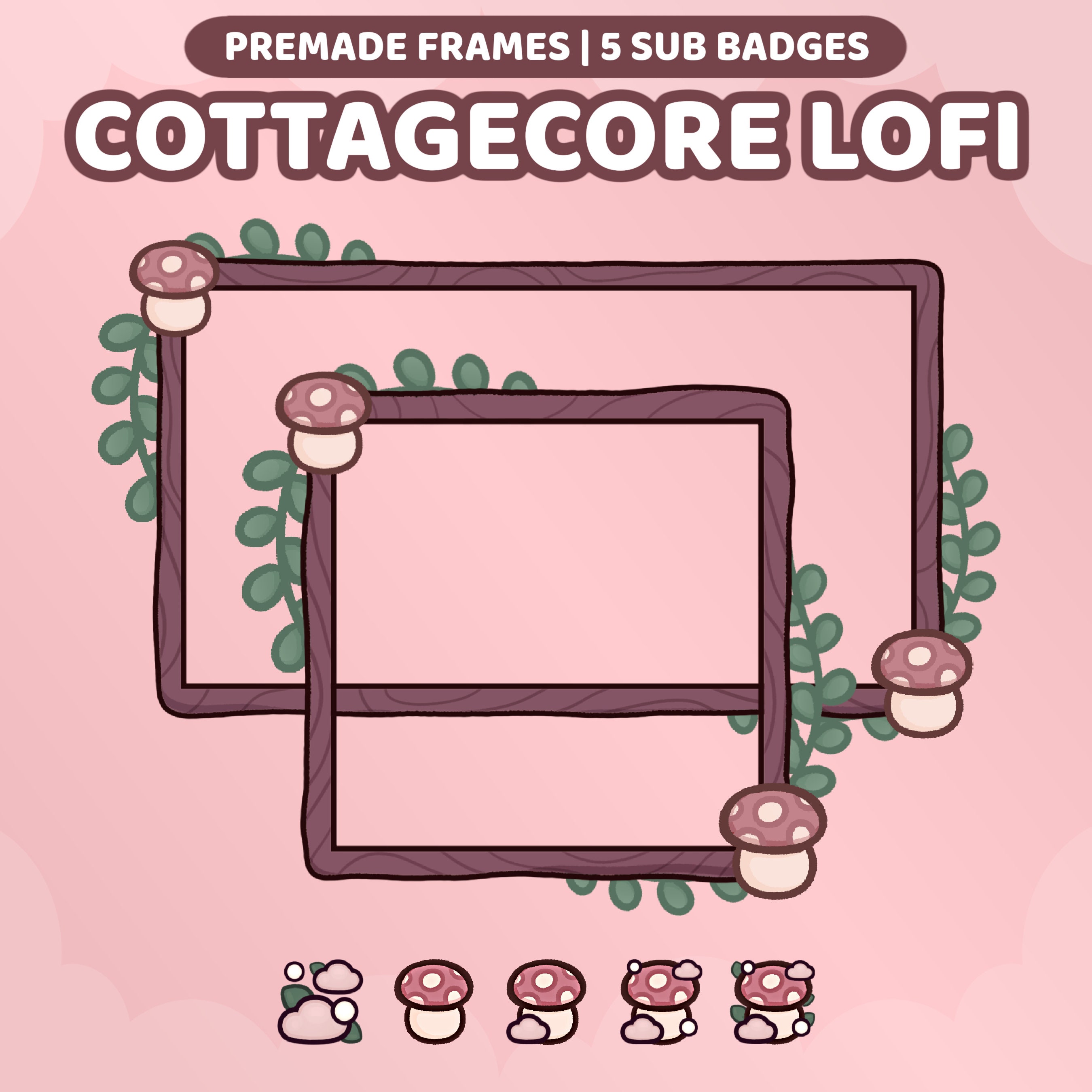 Cottagecore Cozy Lofi Stream Package | 3 Animated Screens, 6 Overlays ...