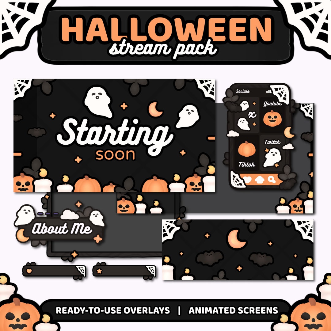 Halloween Stream Package | Animated Twitch Overlay (digital Download ...
