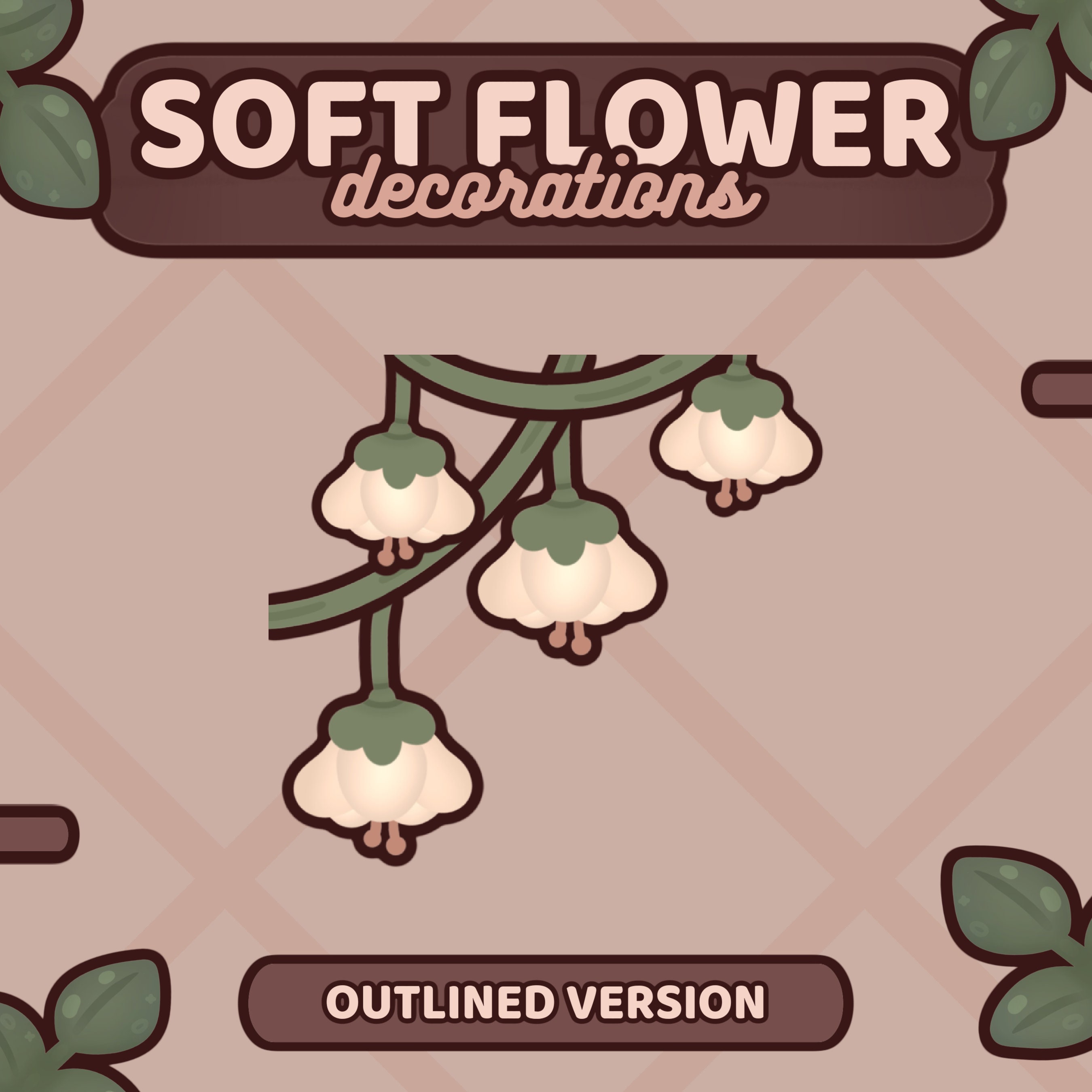Soft Flower Stream Decoration Cute Cottagecore Stream Deco Vtuber ...