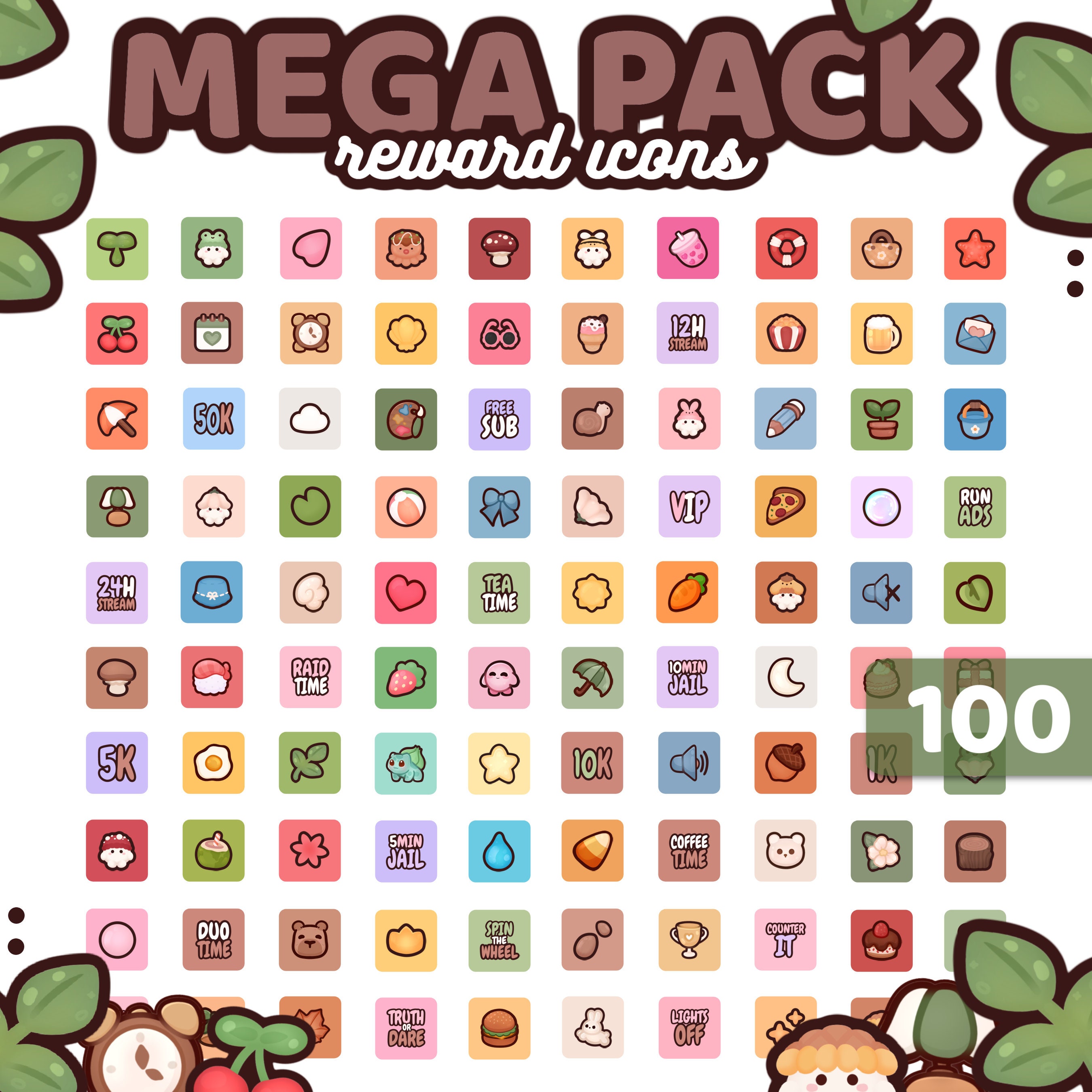100x Mega Pack Reward Icons / Channel Point Reward Icon | 100x Reward ...