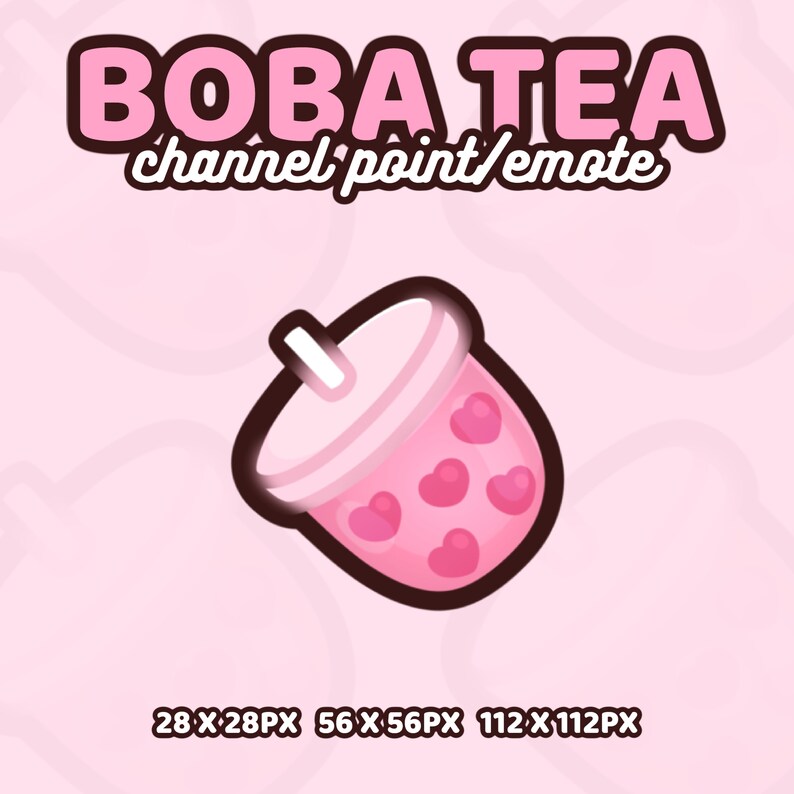 Boba Tea Channel Point/emote Kawaii / Cute / Boba Drink / Pink TWITCH ...