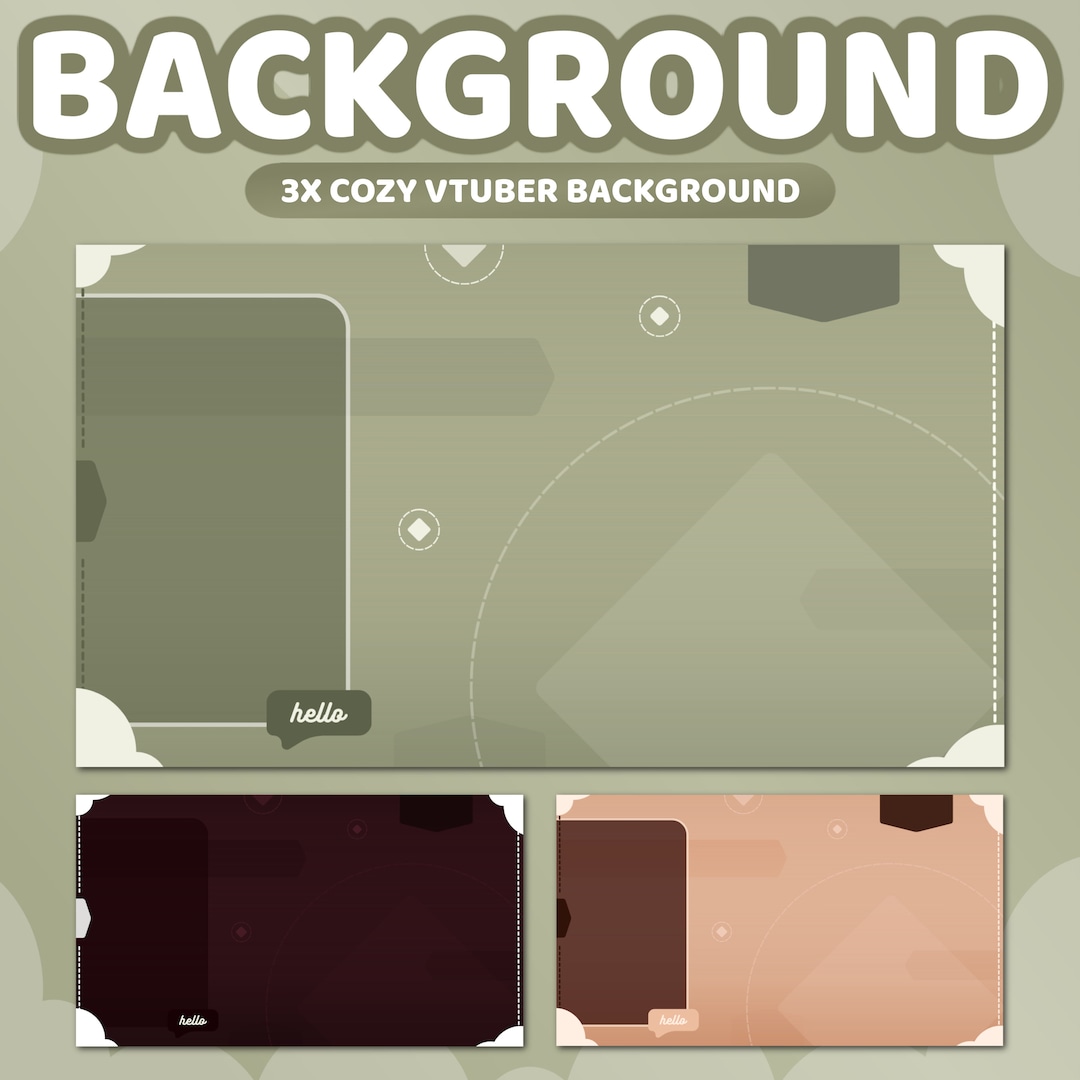 3x Animated Cozy Vibe Background Sage Green Burgundy Brown Vtuber ...