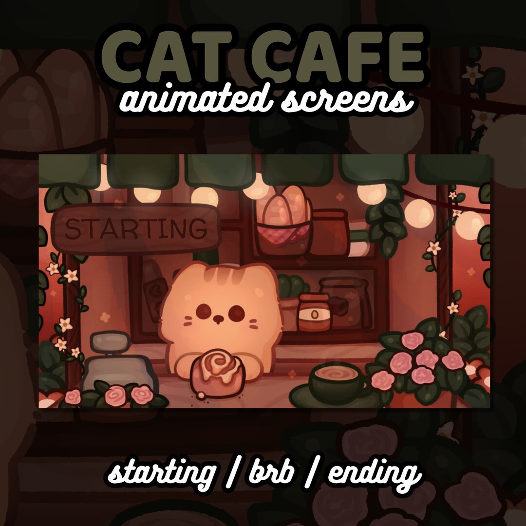 3x Animated Aesthetic Cozy Cat Cafe Twitch Screens Starting - Etsy