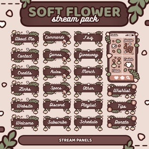 Soft Flower Stream Package | Animated Stream Pack | Twitch Overlay ...