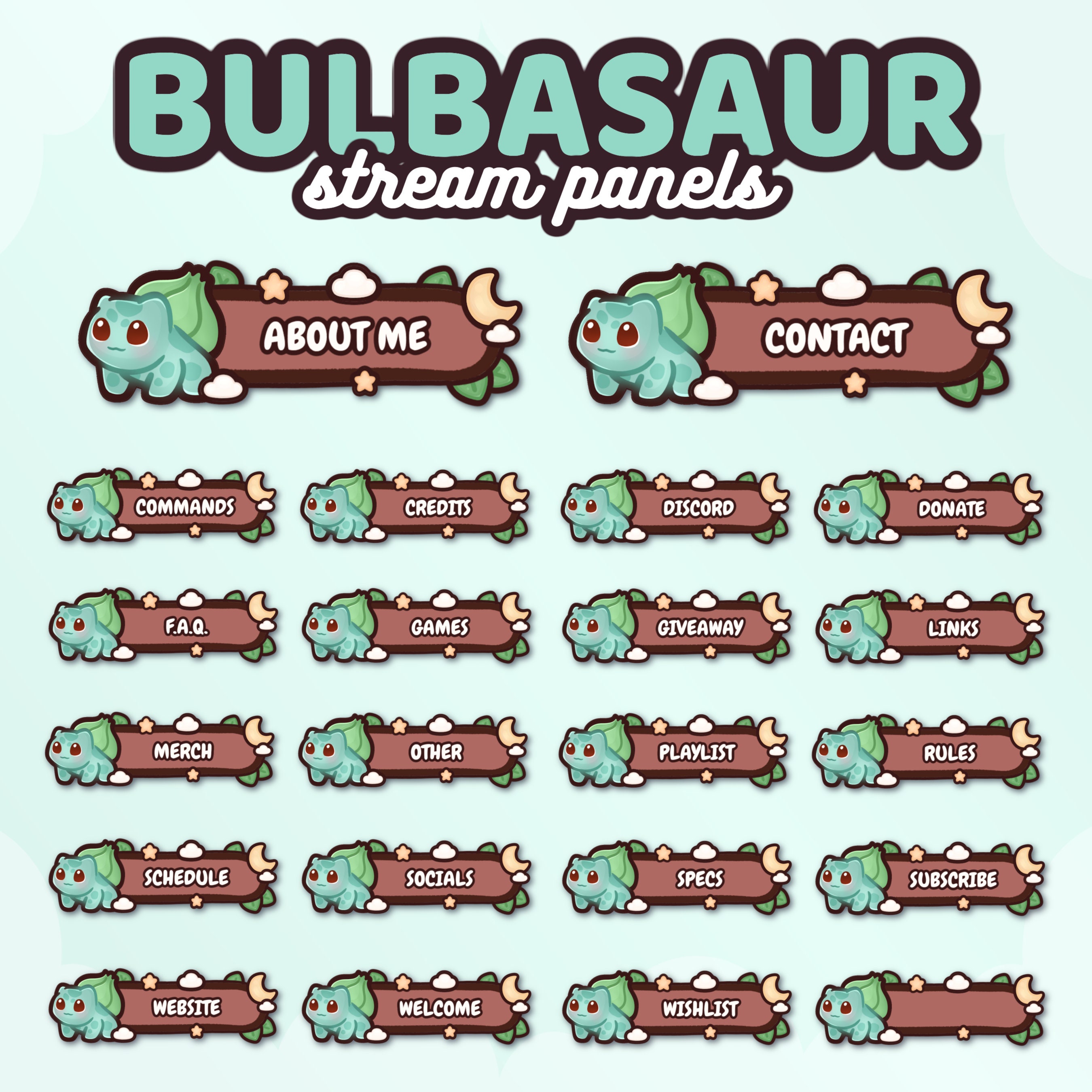 Bulbasaur Stream Package Animated Screens, Overlays, Alerts, Banner ...