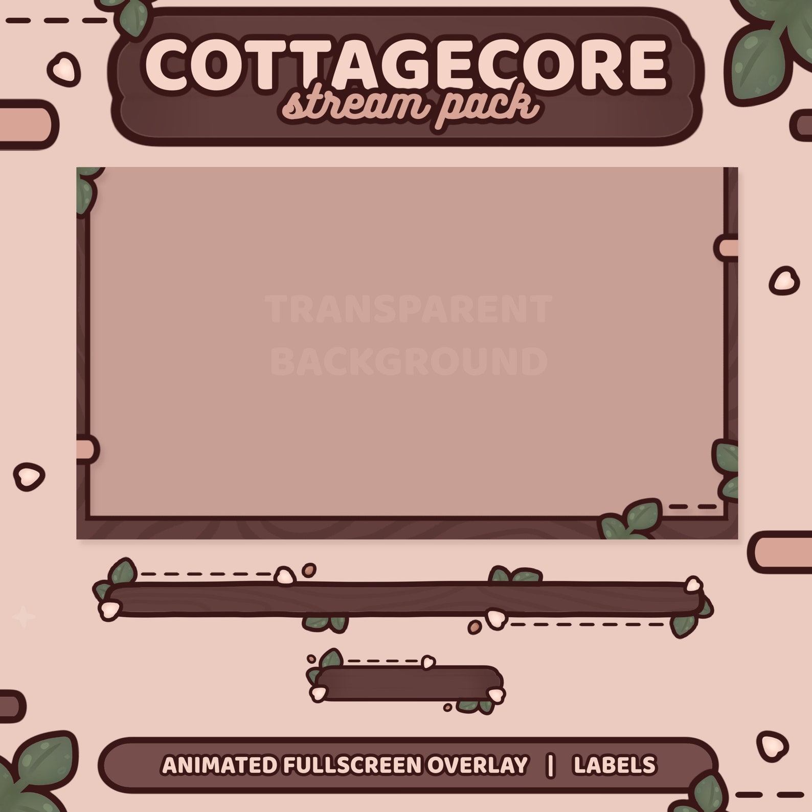 Cottagecore Stream Package | Animated Stream Pack | Twitch Overlay ...