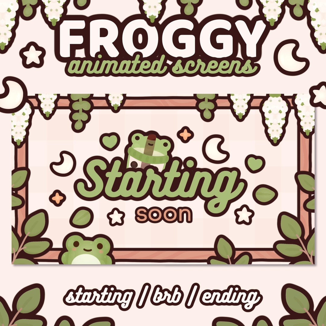 3x Animated Froggy Screens | Cozy / Cute / Kawaii / Frog / Froggies ...
