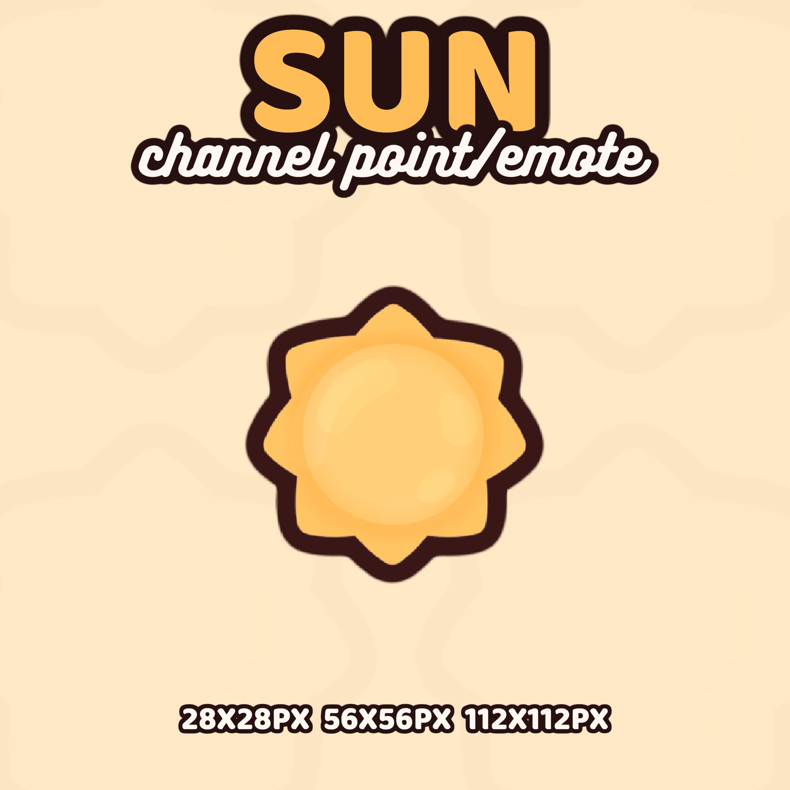 Sun Channel Point/emote Kawaii / Cute / Sunny / Yellow TWITCH - Etsy