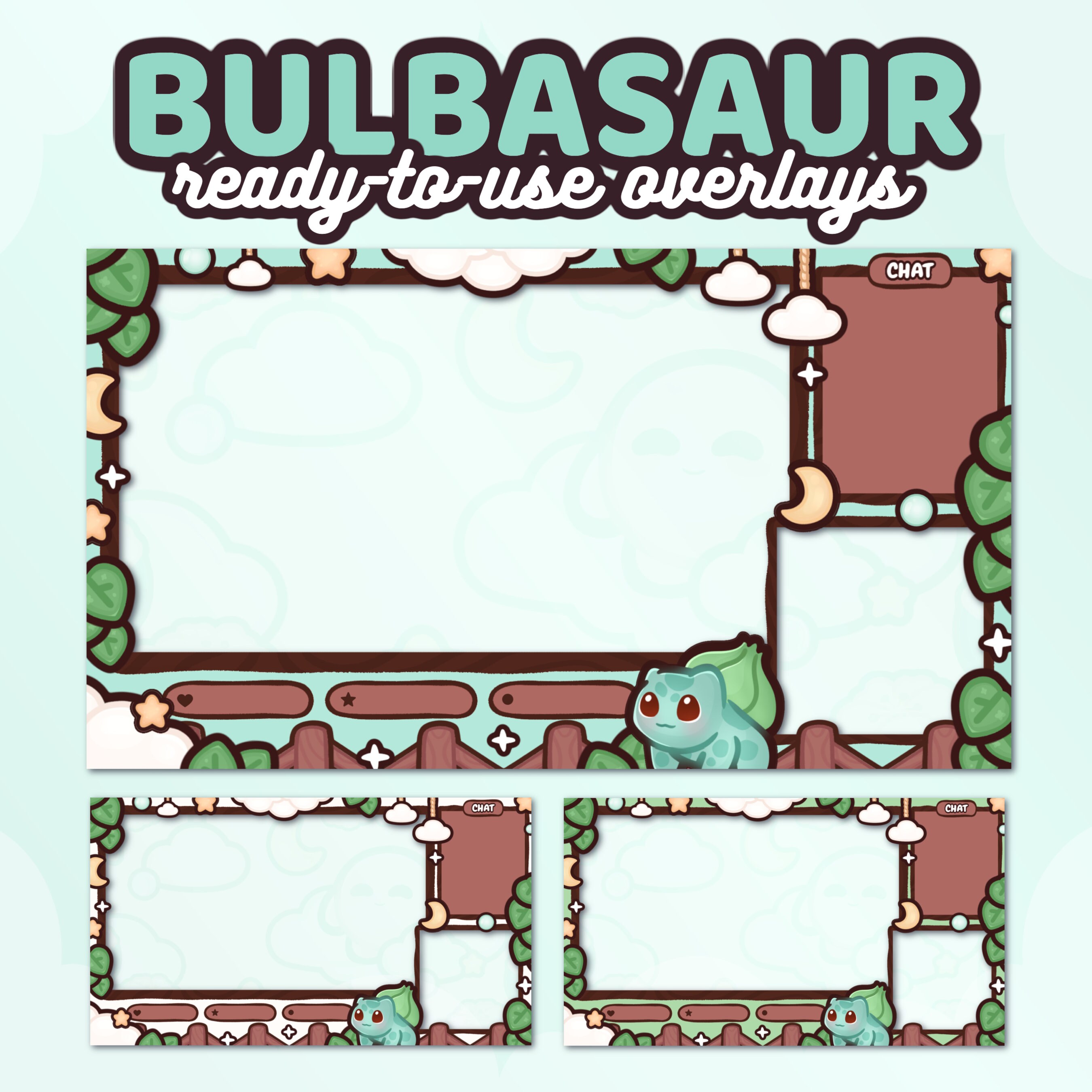 Bulbasaur Stream Package Animated Screens, Overlays, Alerts, Banner ...