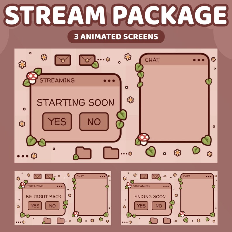 Cottagecore Stream Package 3 Animated Screens 3 - Etsy
